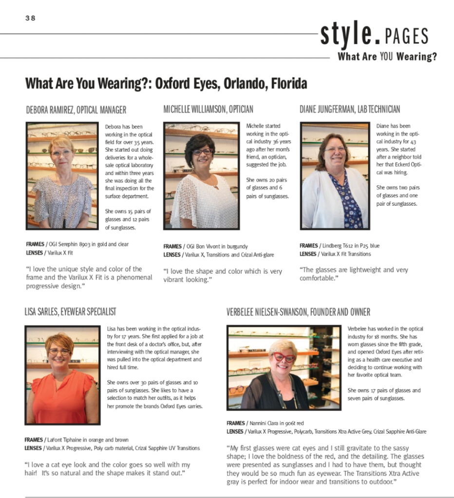 Oxford Eyes Featured in Vision Monday - Oxford Eyes